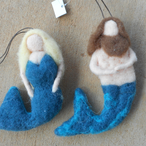 HomArt | Holiday | Coastal Wooly Mermaid Merman Ornaments | Poshmark